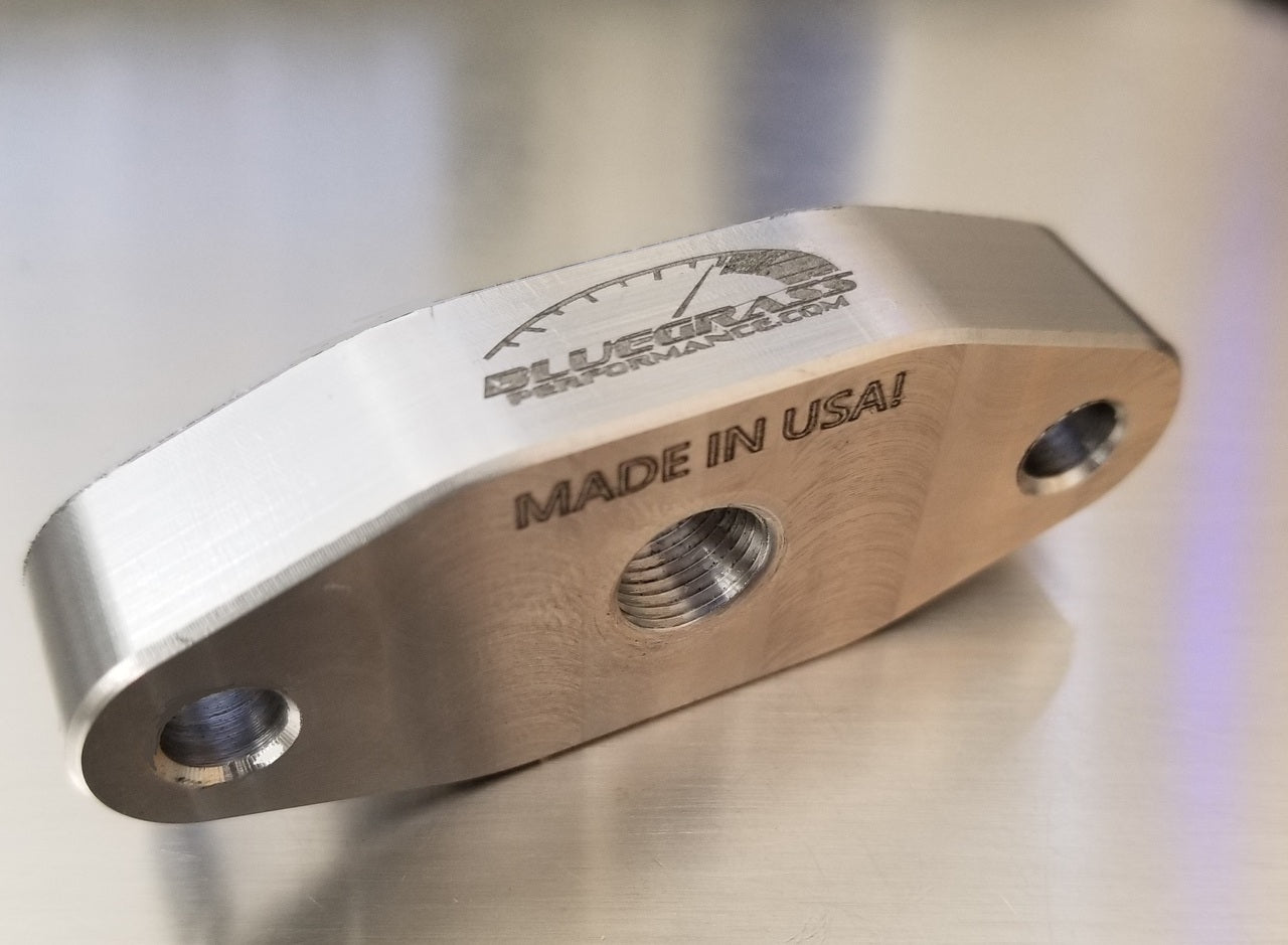 LS OIL PAN OIL FEED ADAPTER 1/2" THICK 6061 ALUMINUM TURBO OIL LINE ...